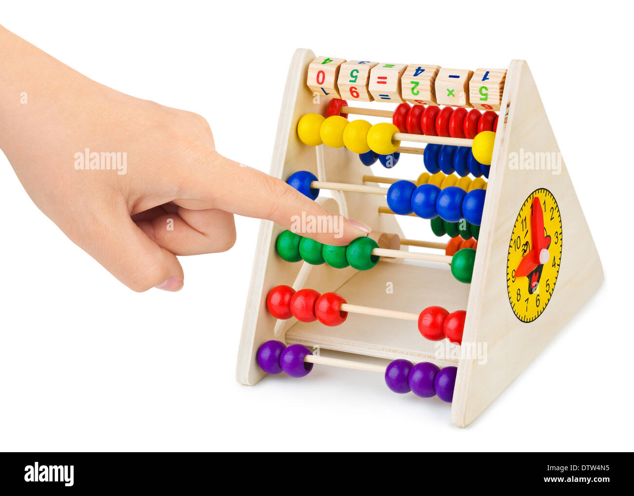 Hand and abacus Stock Photo - Alamy