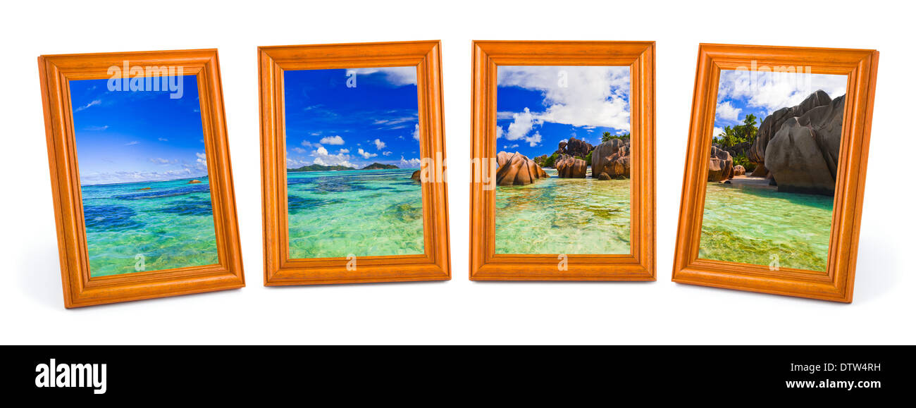 Panorama of tropical beach in frames Stock Photo - Alamy
