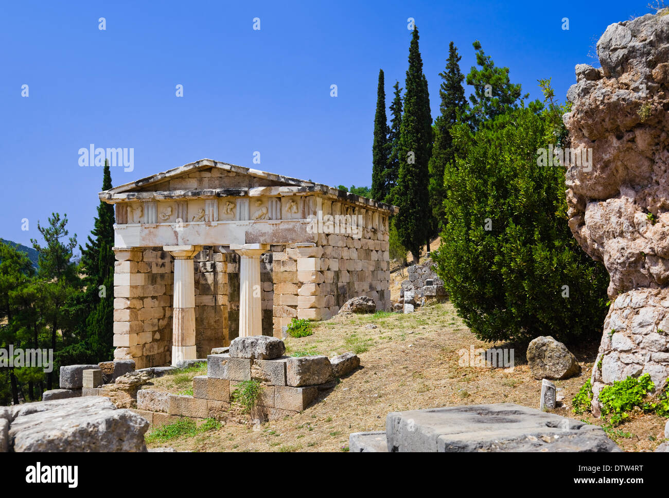 Ruins of the ancient city Delphi, Greece Stock Photo - Alamy