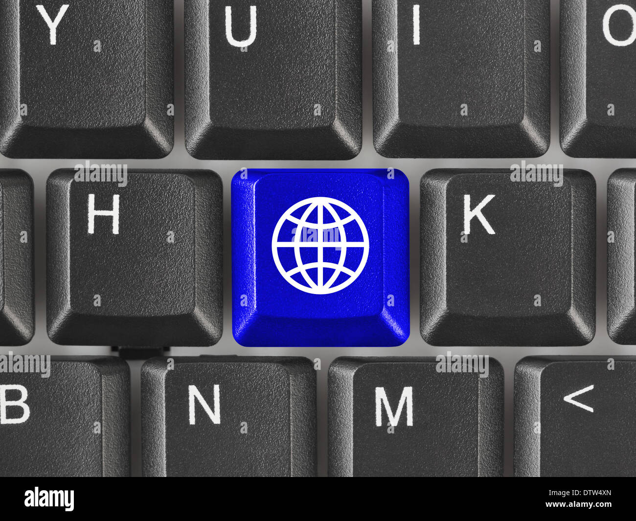 Computer keyboard with Earth key Stock Photo - Alamy