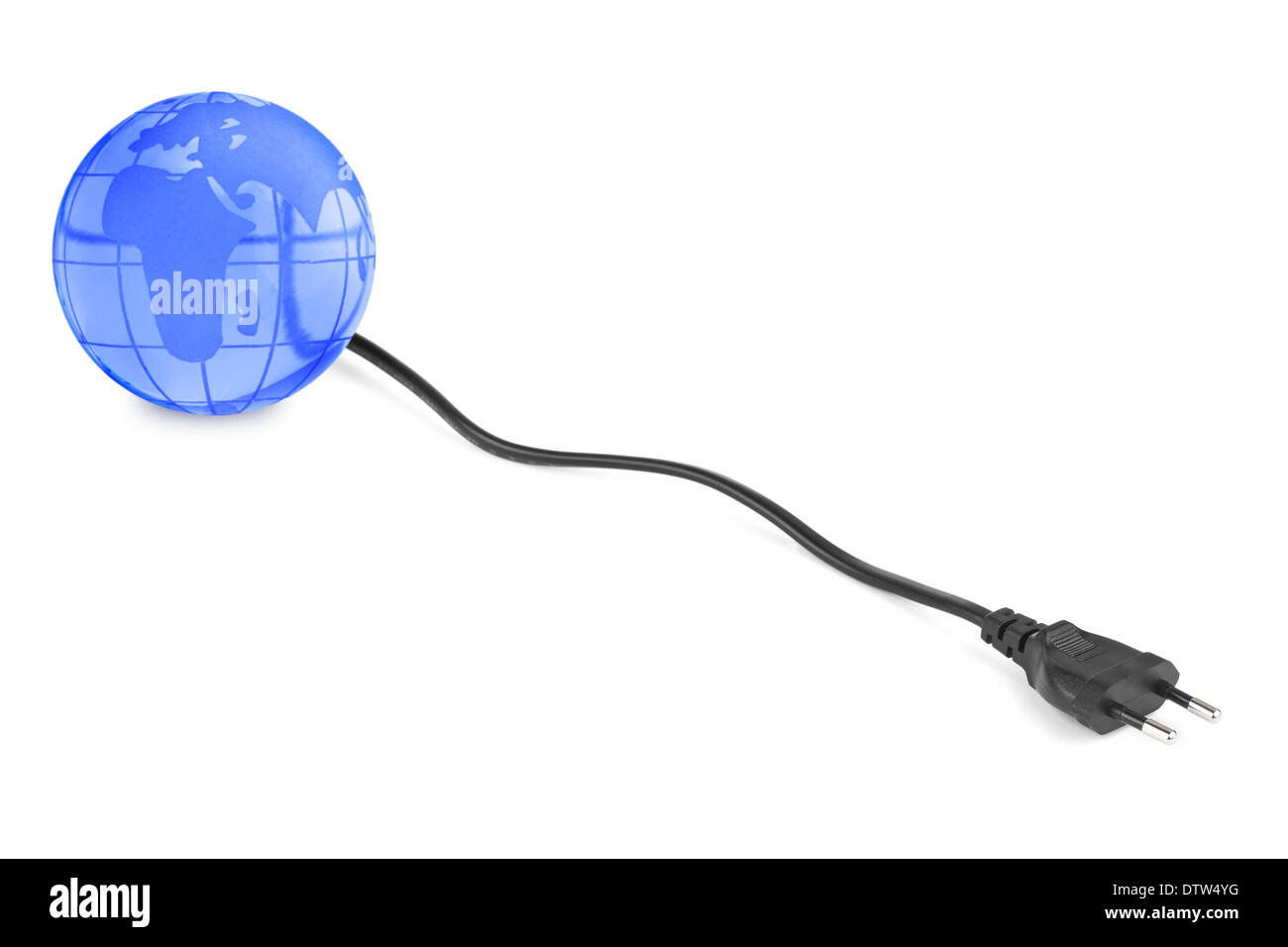 Globe and electrical cable Stock Photo - Alamy
