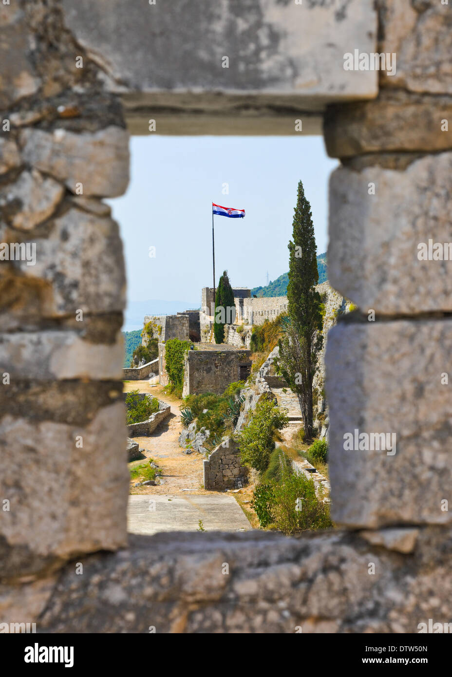 Window at old fort in Split, Croatia Stock Photo - Alamy