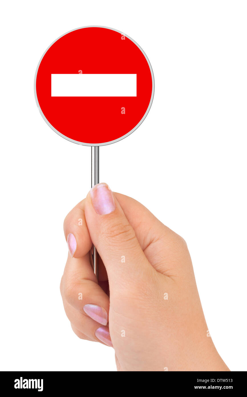 No entry sign in hand Stock Photo - Alamy