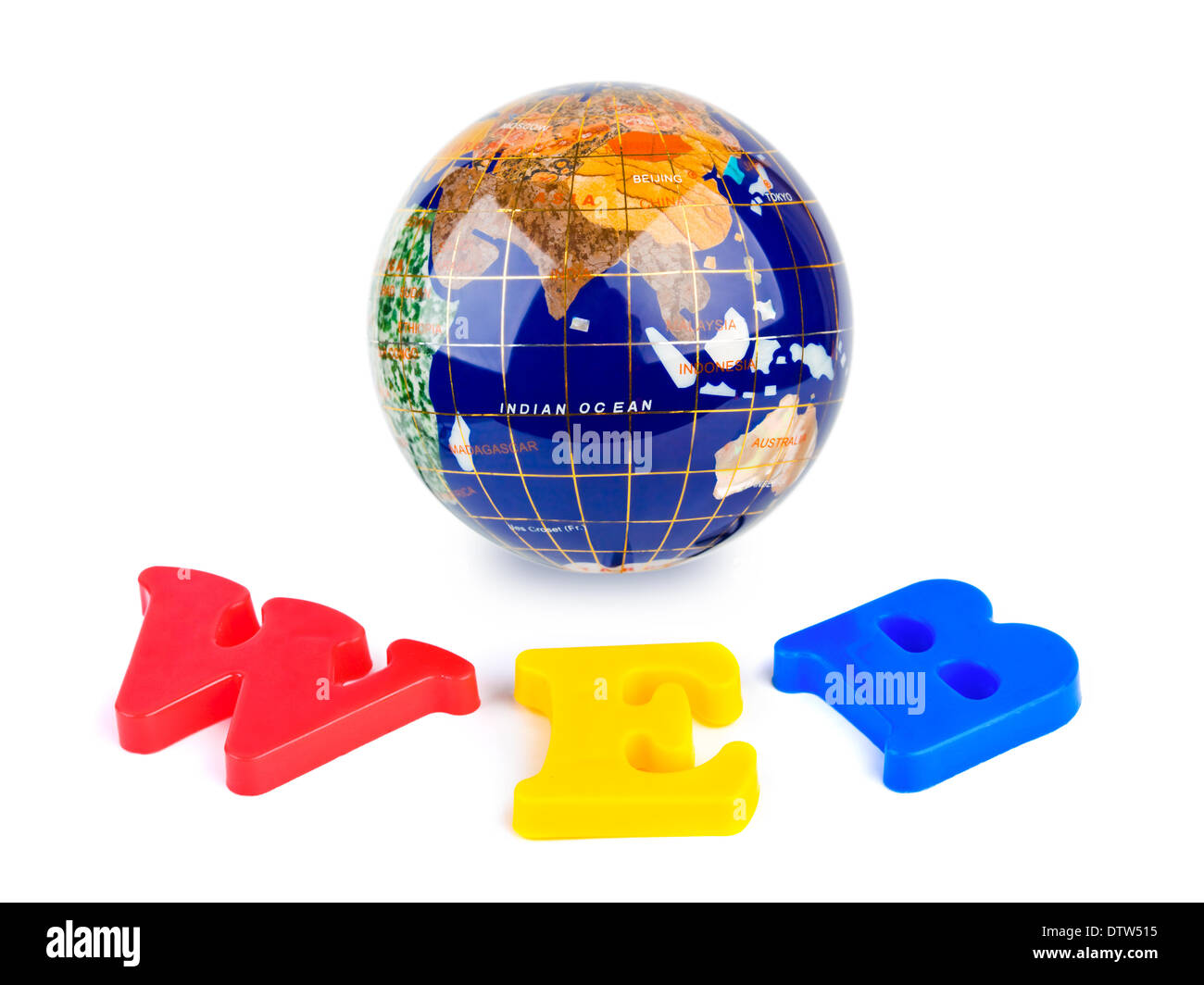 Globe and word WEB Stock Photo - Alamy