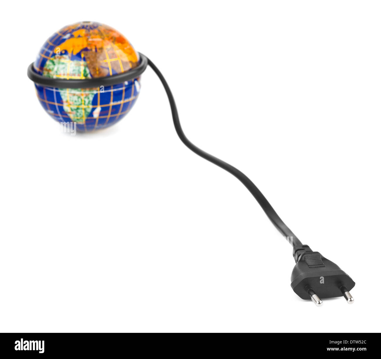 Globe and electrical cable Stock Photo - Alamy