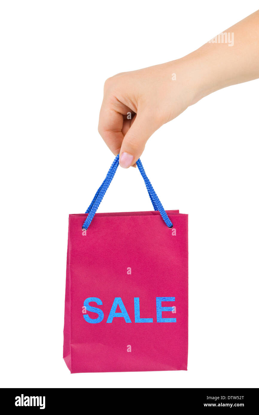 Hand with shopping bag Sale Stock Photo - Alamy