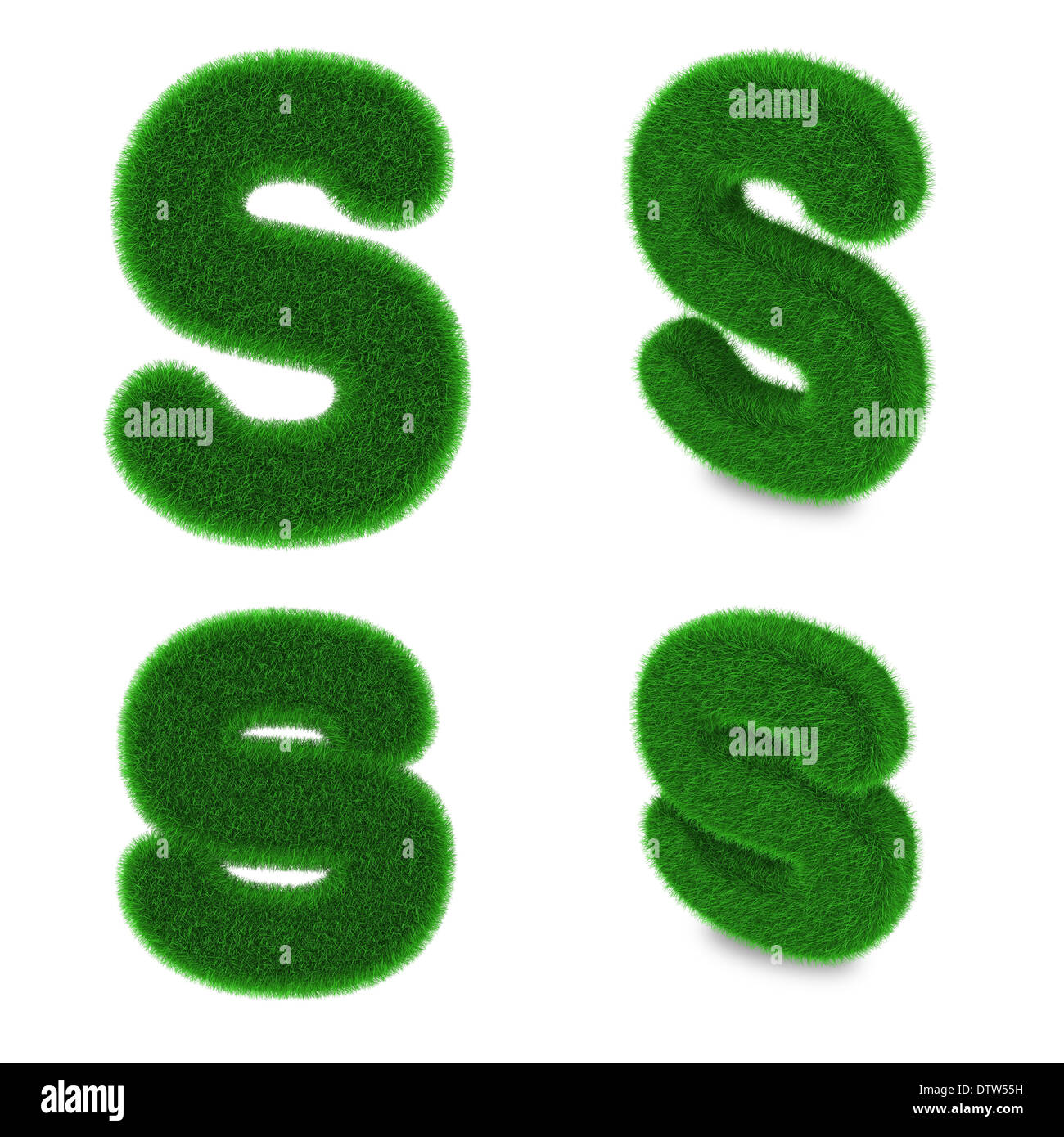 Alphabet green grass letter Cut Out Stock Images & Pictures - Alamy