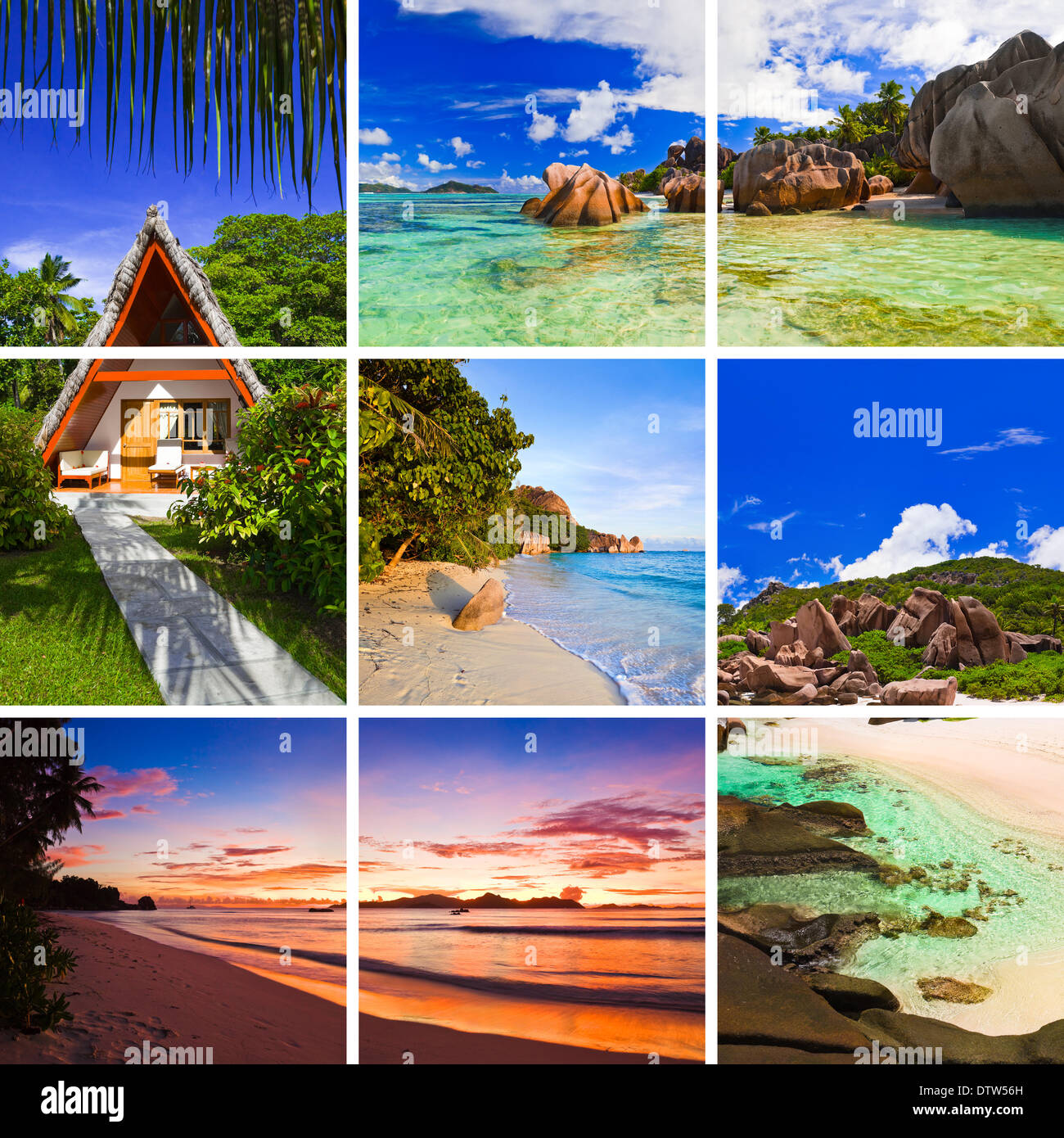 Collage of summer beach images Stock Photo - Alamy