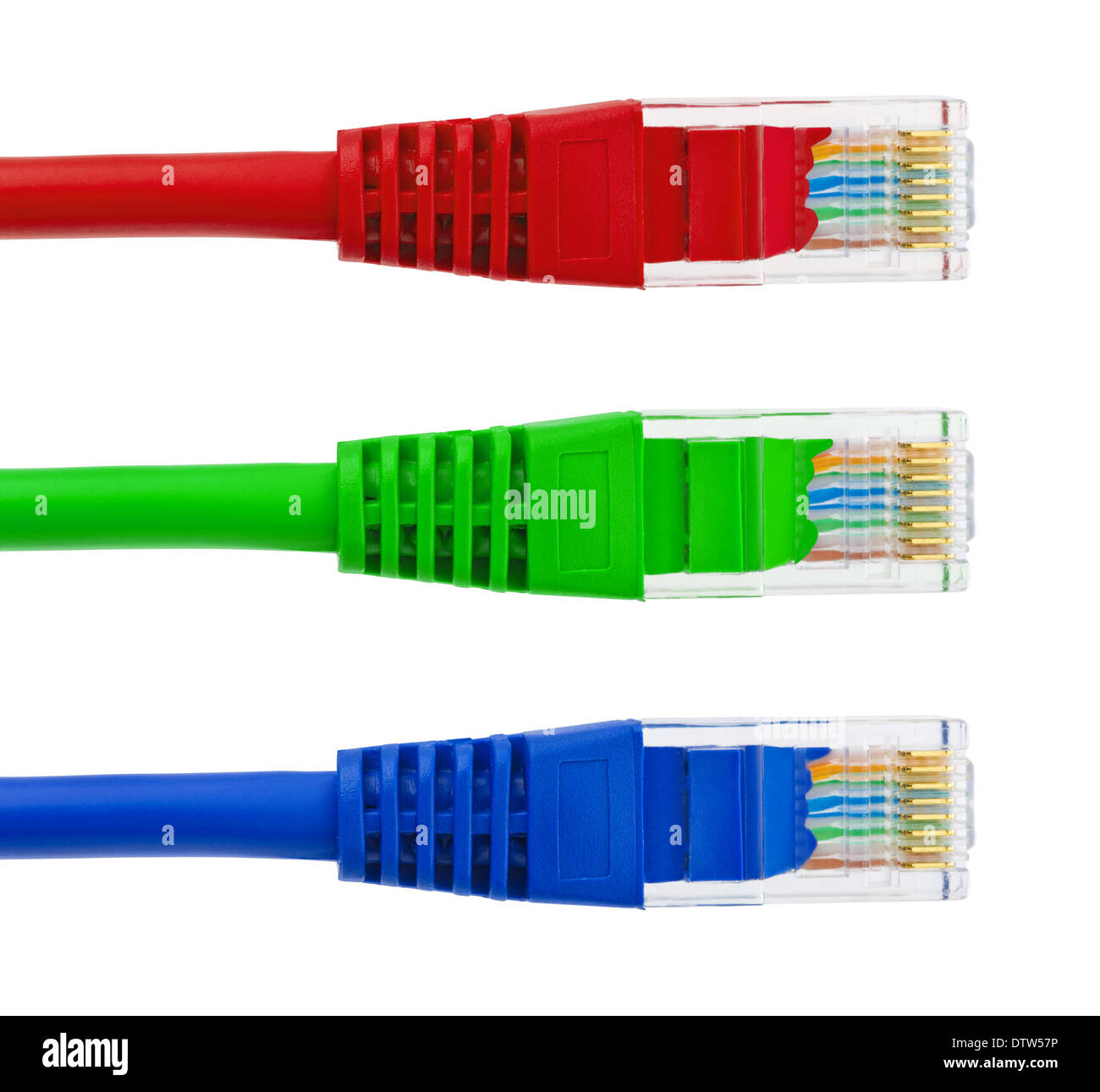 Multicolored computer internet cables Stock Photo - Alamy