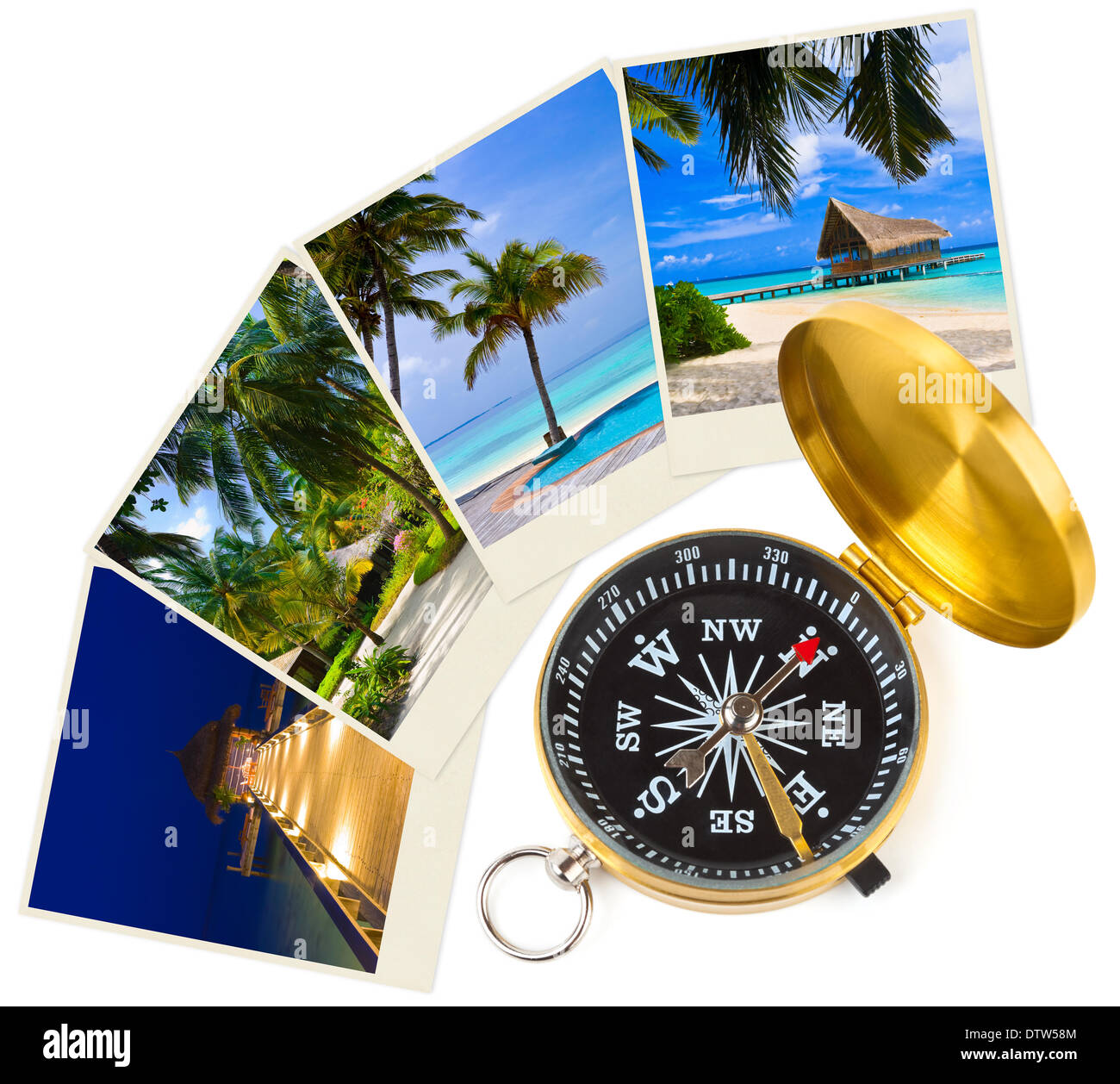 Photo collage tropical beach palm hi-res stock photography and images ...
