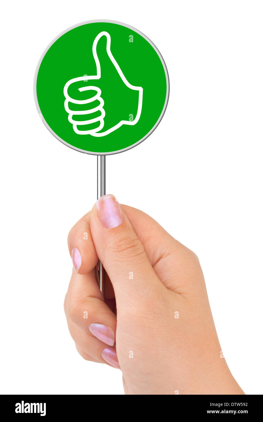 Thumb sign in hand Stock Photo - Alamy