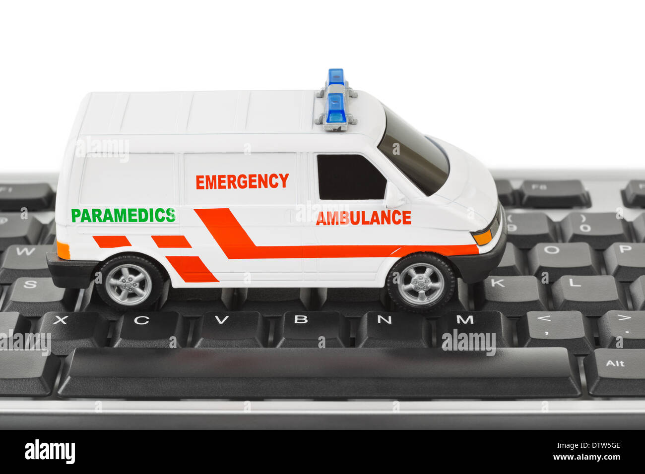 Computer keyboard and medical car Stock Photo - Alamy