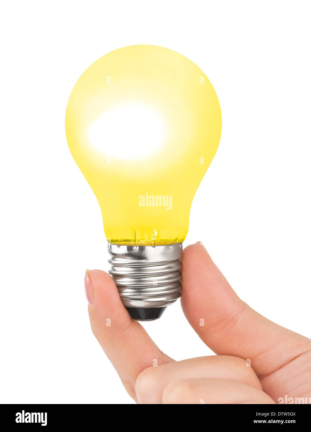 Hand with lamp Stock Photo - Alamy