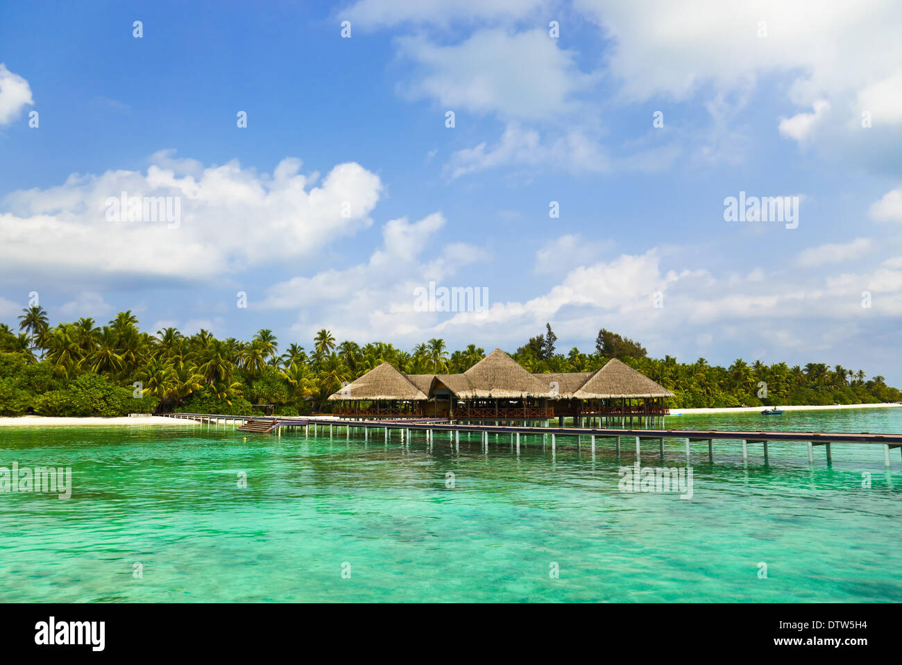 Water cafe on a tropical beach at Maldives Stock Photo - Alamy