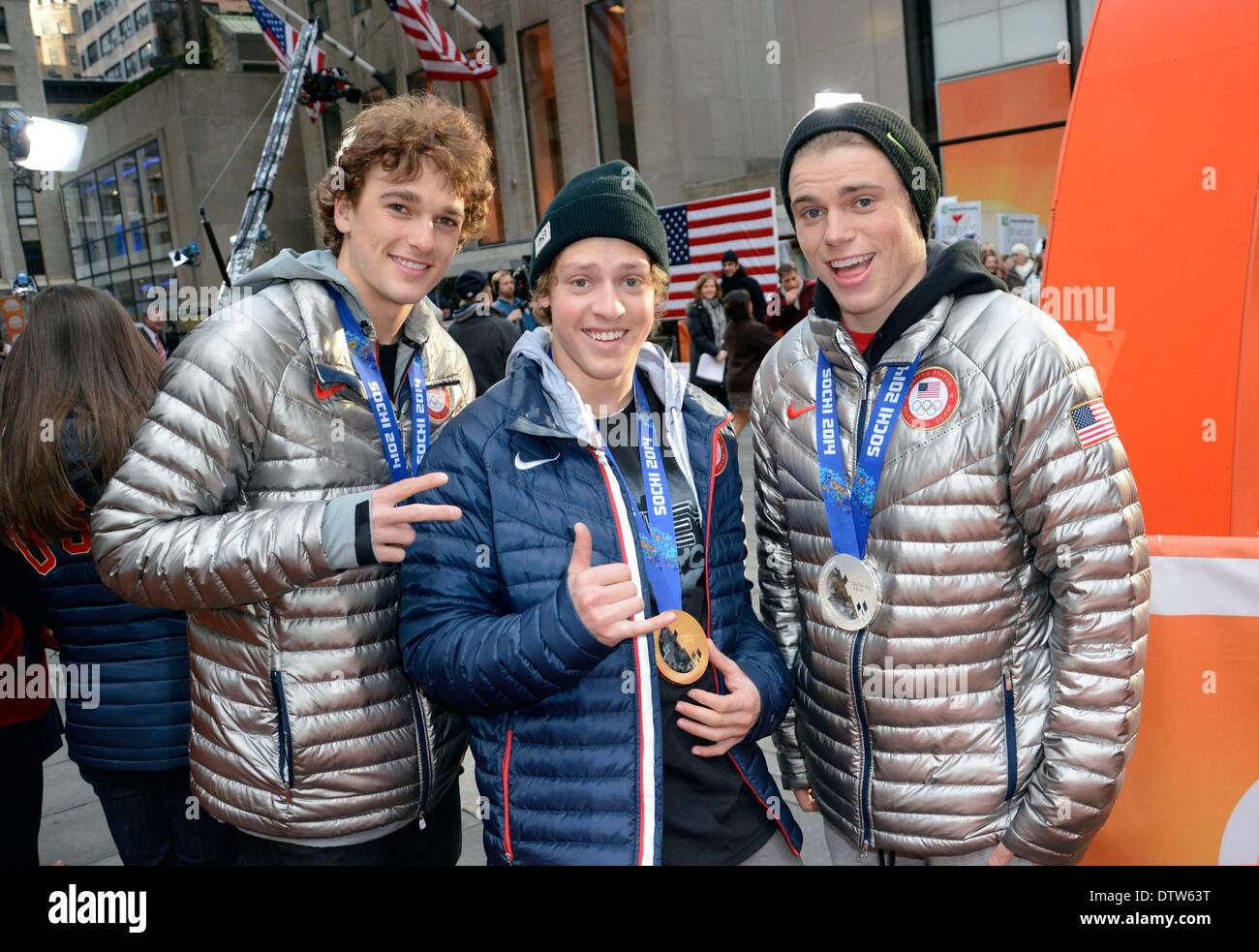 New York, NY, USA. 24th Feb, 2014. Nick Goepper, Joss Christensen, Gus ...