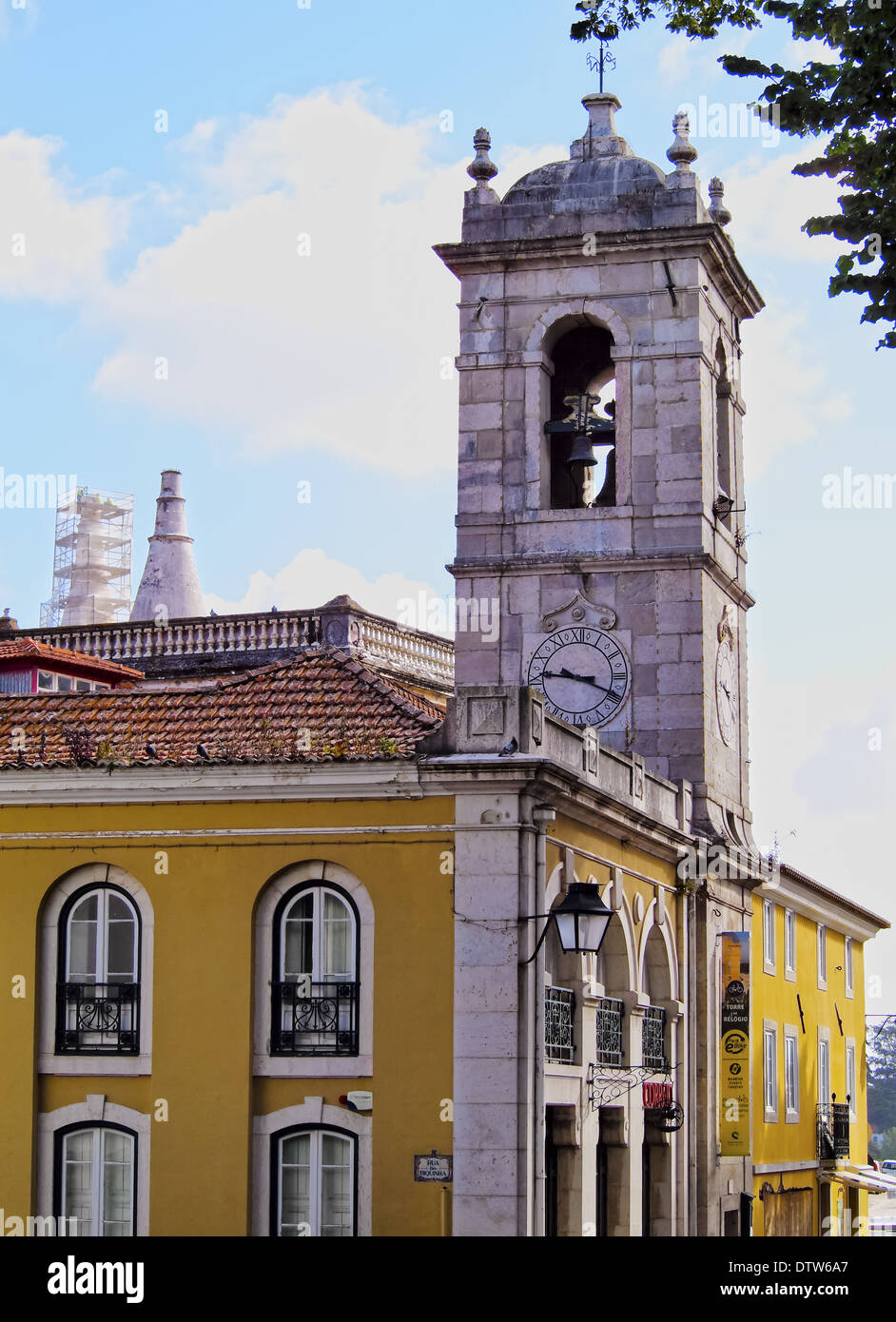 Clock Tower in Sintra - beautiful city near Lisbon, Portugal Stock ...