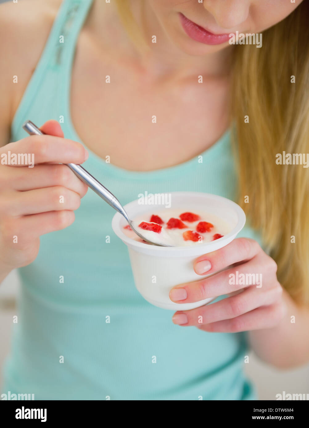 Female yoghurt young hi-res stock photography and images - Alamy