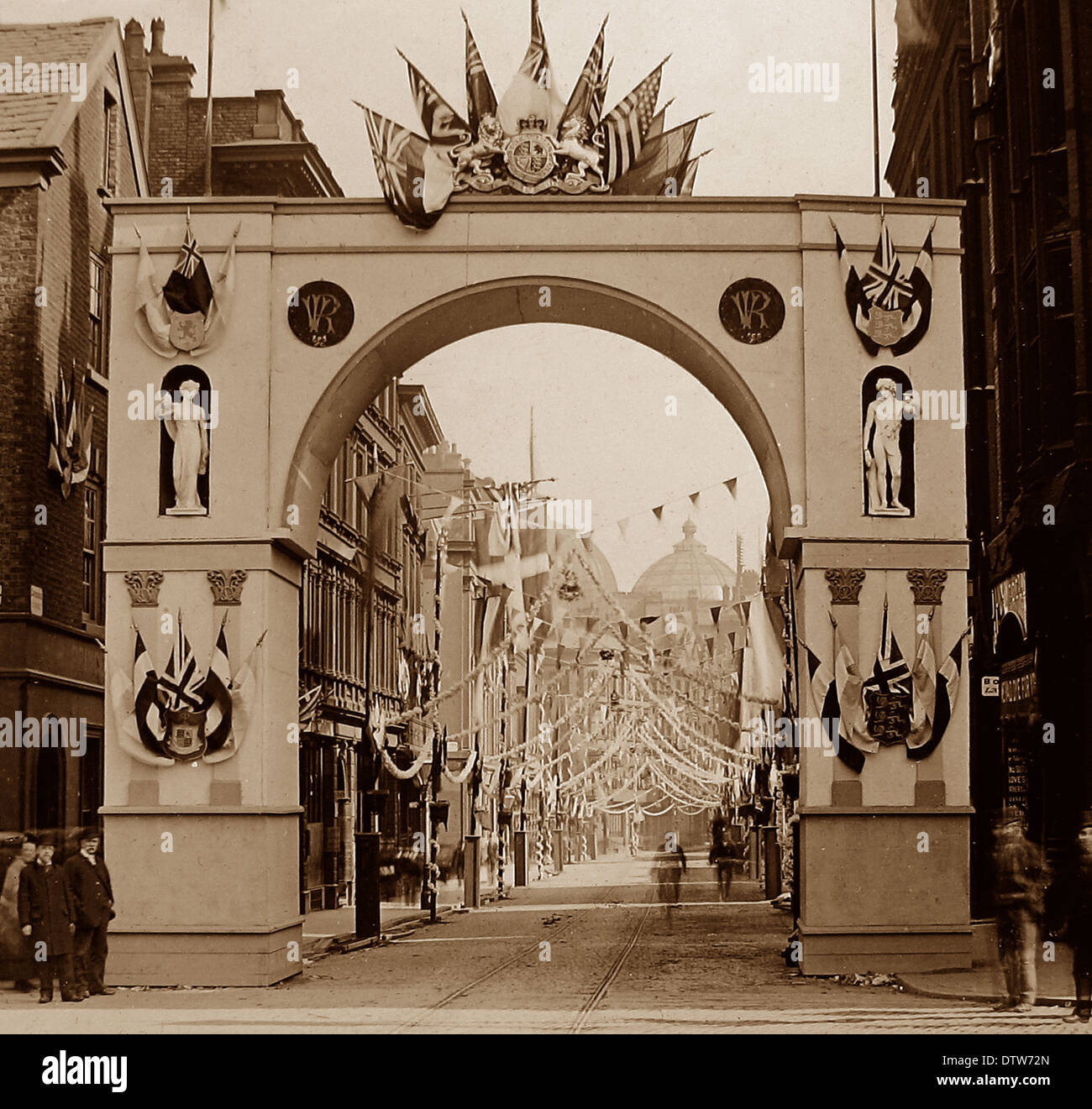 Manchester - decorated for a visit by Queen Victoria on 21st May 1894 ...