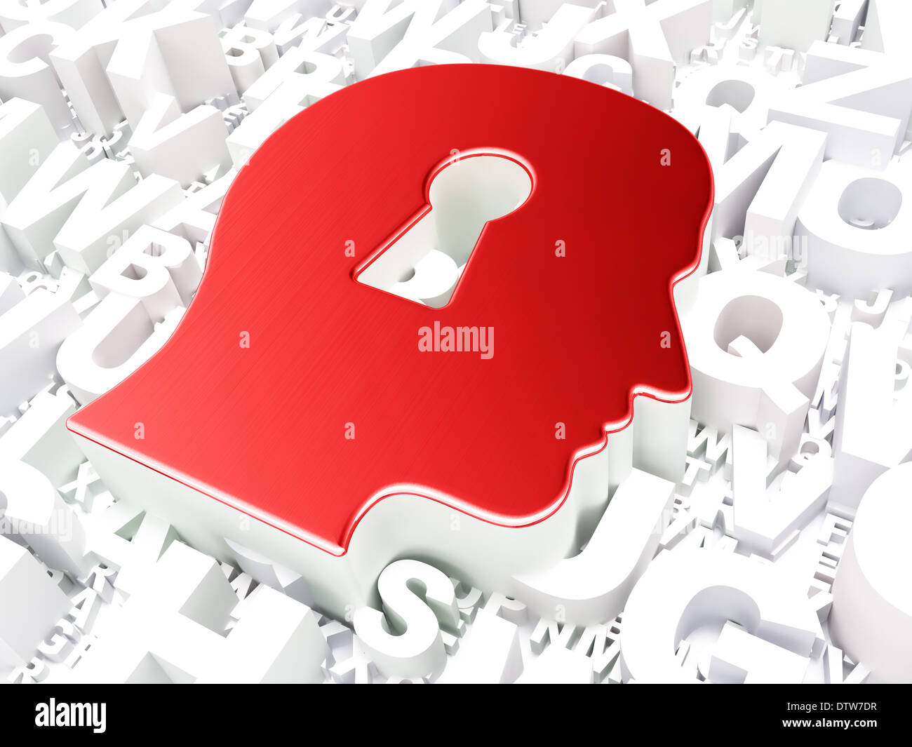 Education concept: Head With Keyhole on alphabet background Stock Photo ...