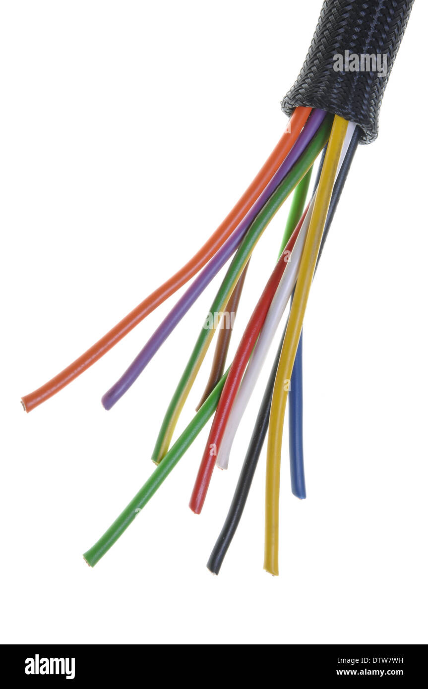 Flexible protective tube with cables Stock Photo - Alamy