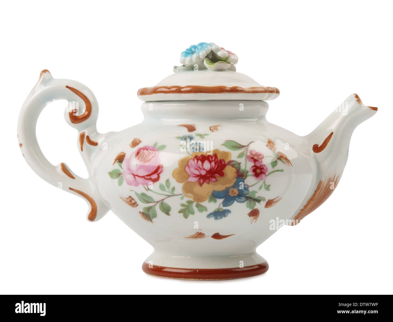 ceramic tea pot isolated on white background Stock Photo - Alamy