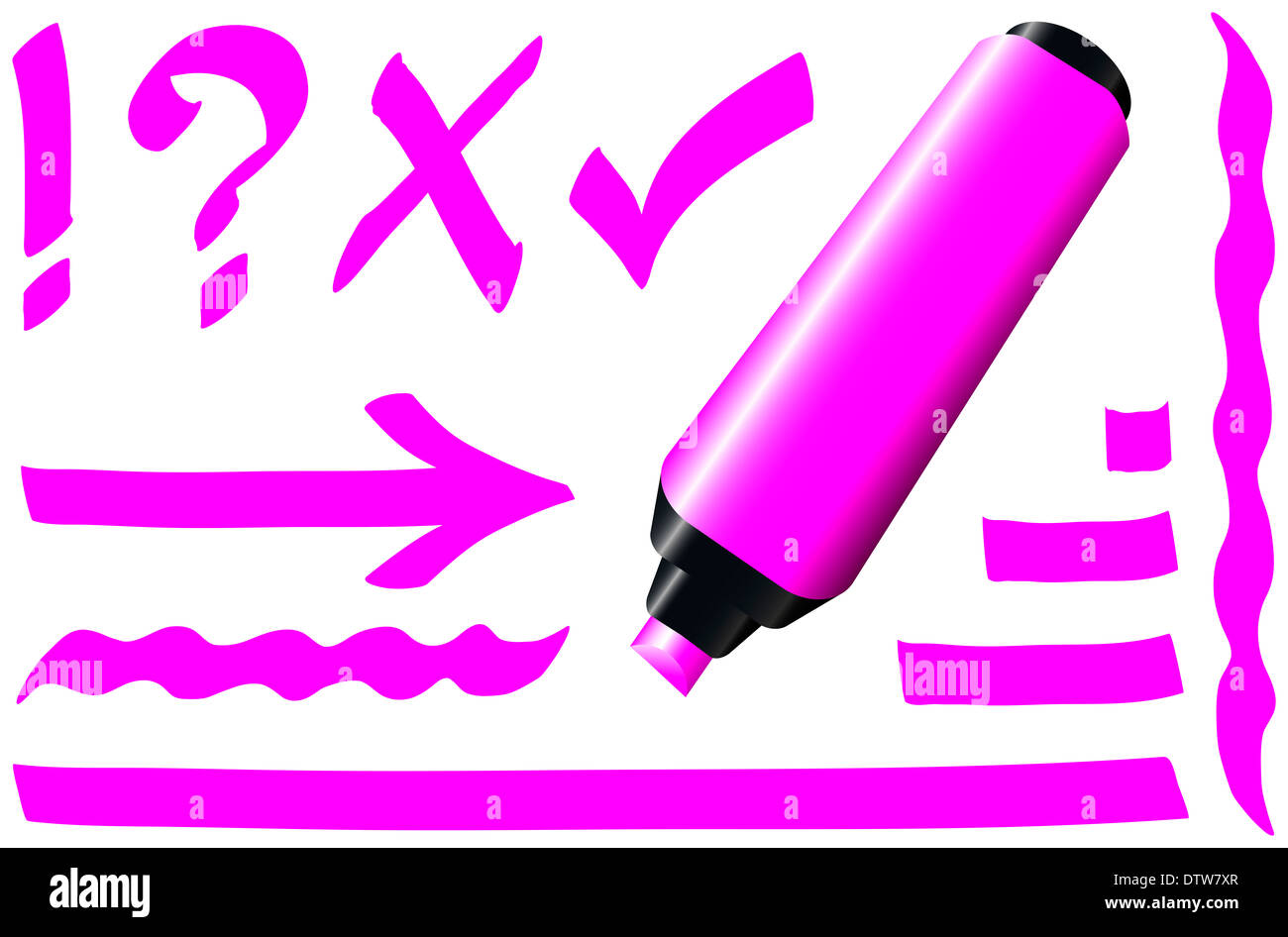 Pink fluorescent marker - plus some fluorescing signs like call sign ...