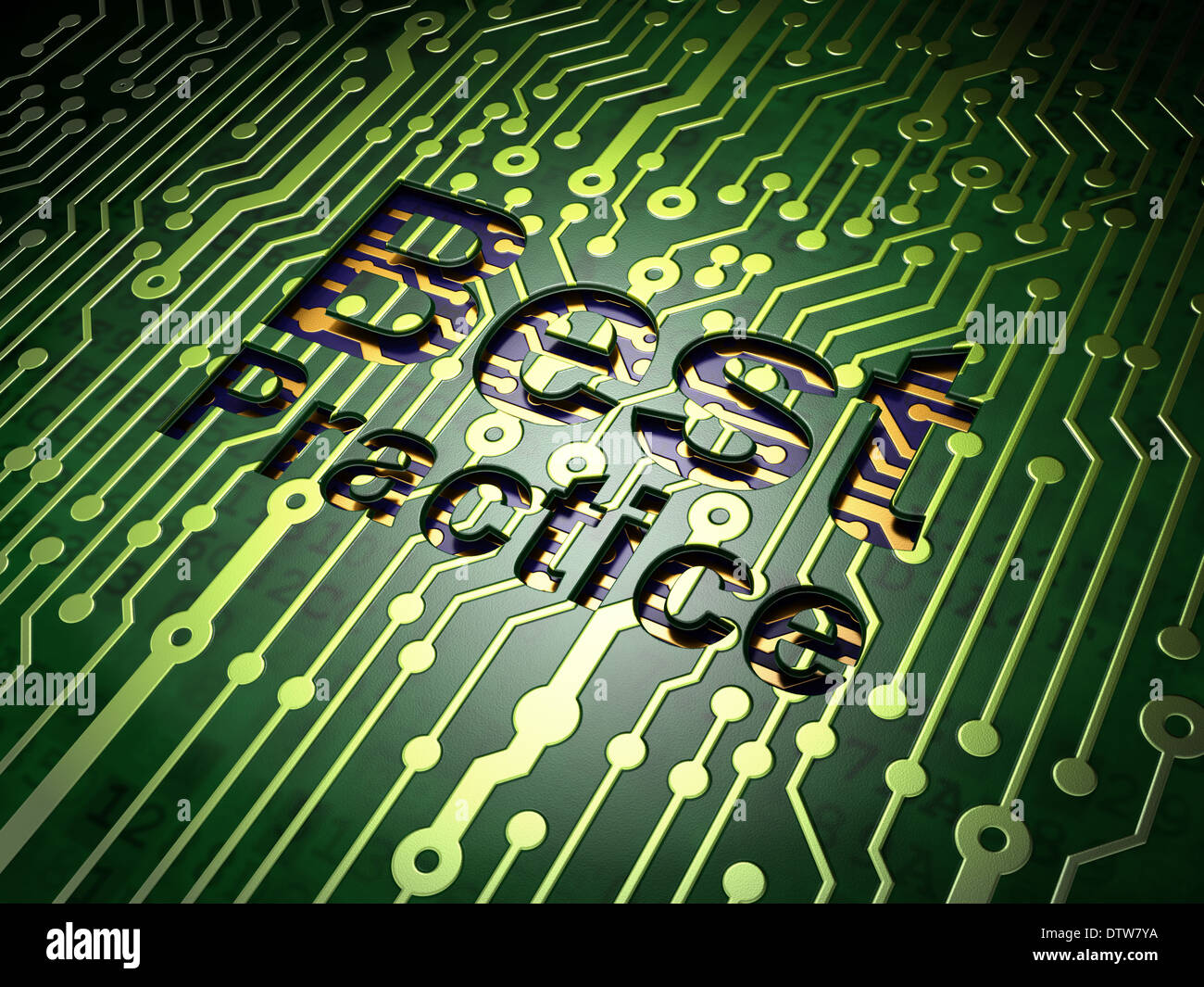 Education concept: Best Practice on circuit board background Stock ...