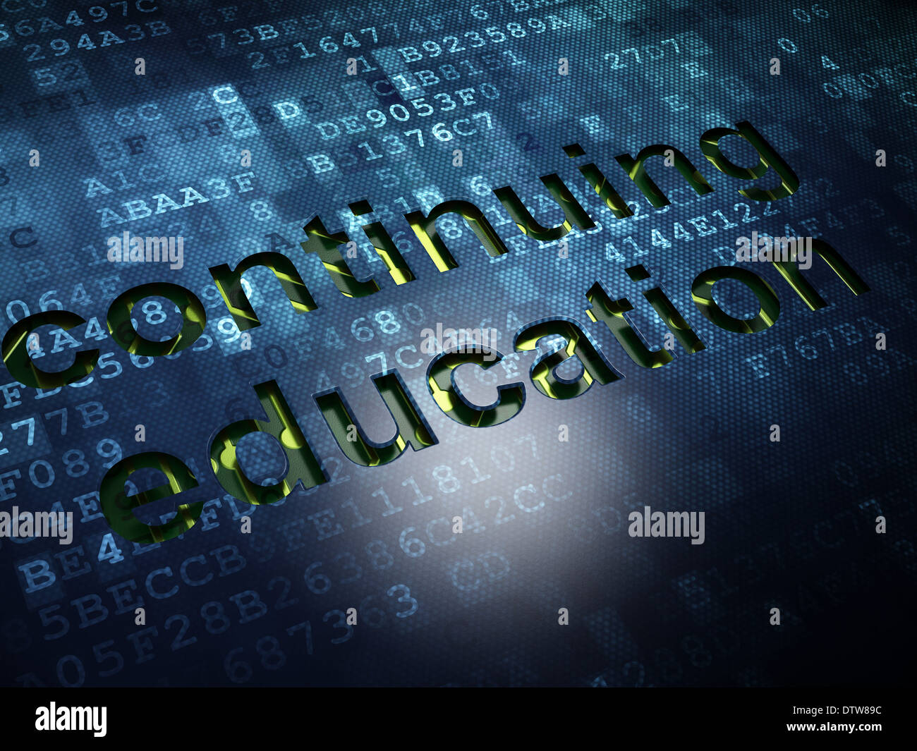 Education concept: Continuing Education on digital screen background ...