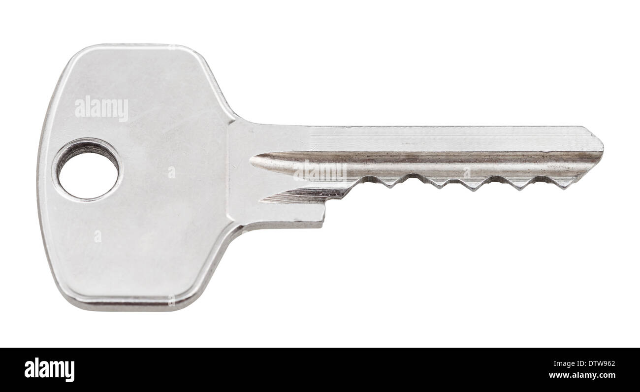 steel door key for wafer tumbler lock isolated on white background ...