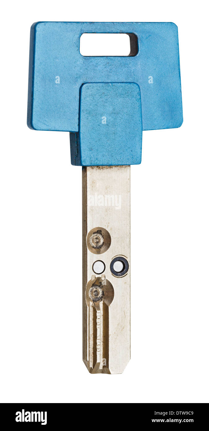 home key with magnetic pins for pin tumbler lock isolated on white ...