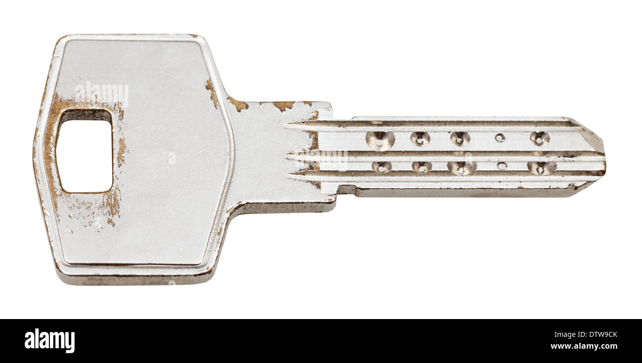old home key for pin tumbler lock isolated on white background Stock ...
