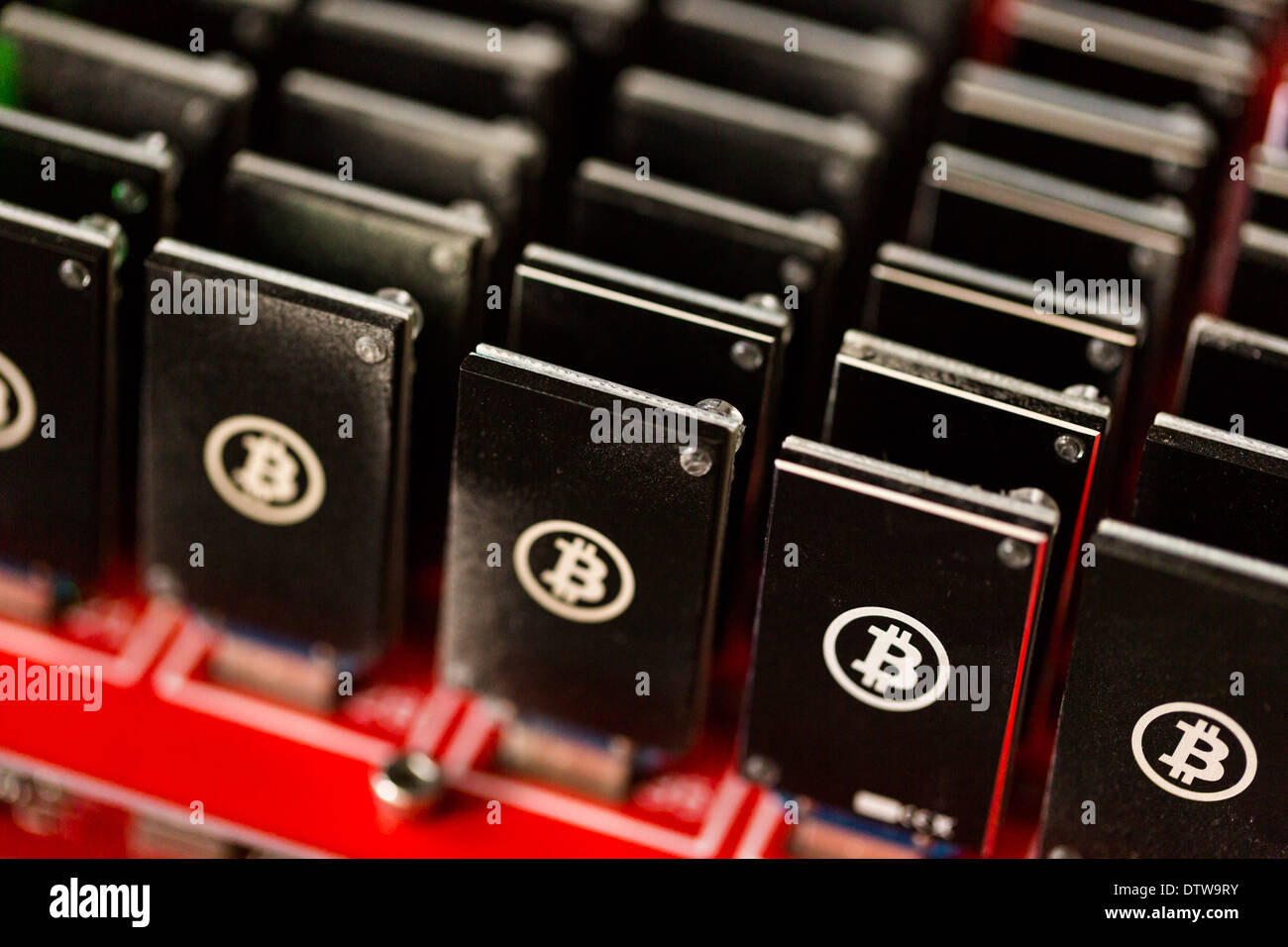 Bitcoin mining USB devices on a large USB hub Stock Photo - Alamy