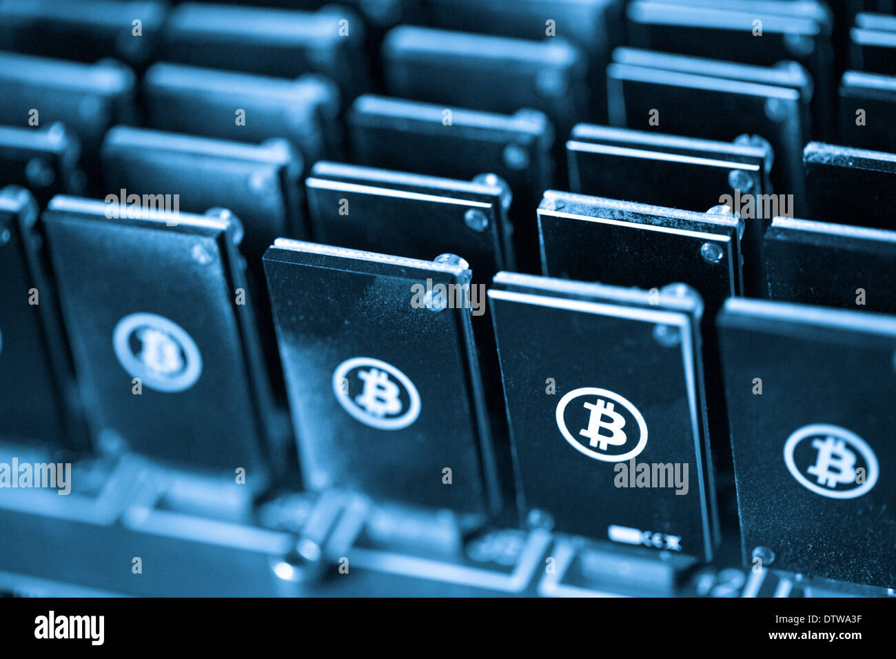 Bitcoin mining USB devices on a large USB hub Stock Photo - Alamy