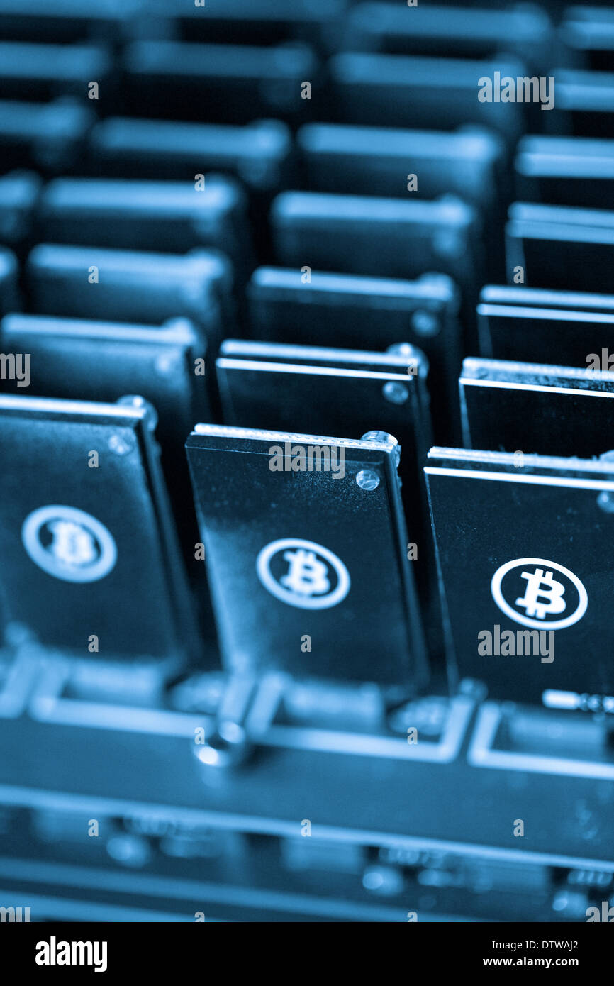 Bitcoin mining USB devices on a large USB hub Stock Photo - Alamy