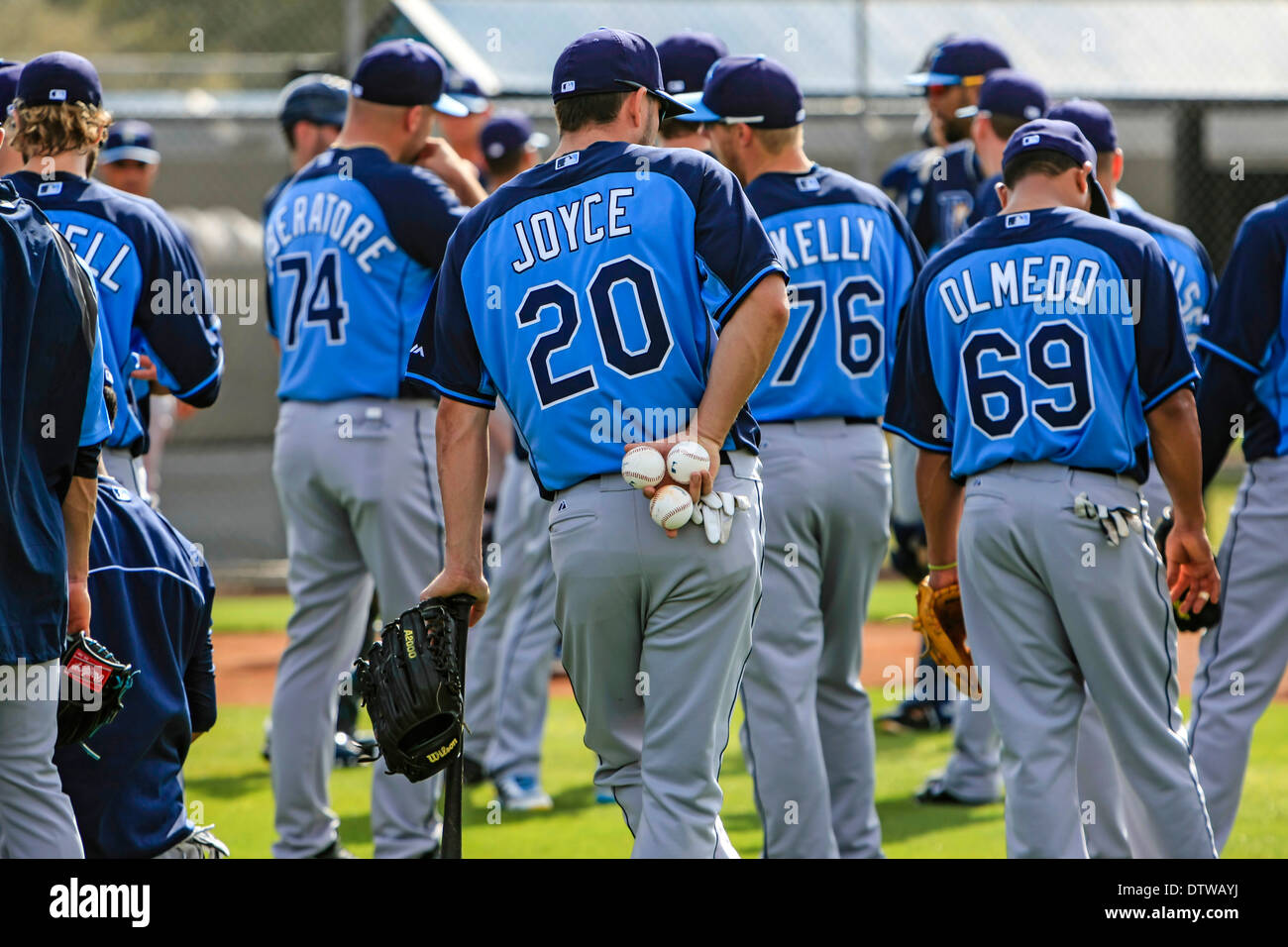 Team Players of the Tampa Bay Rays at Spring Training in Florida Stock ...