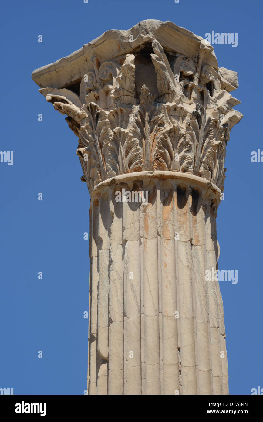a historical column in Athens, Greece Stock Photo - Alamy