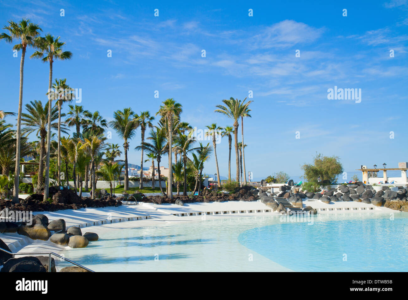 public pools at Puerto Cruz, Tenerife, Spain Stock Photo - Alamy