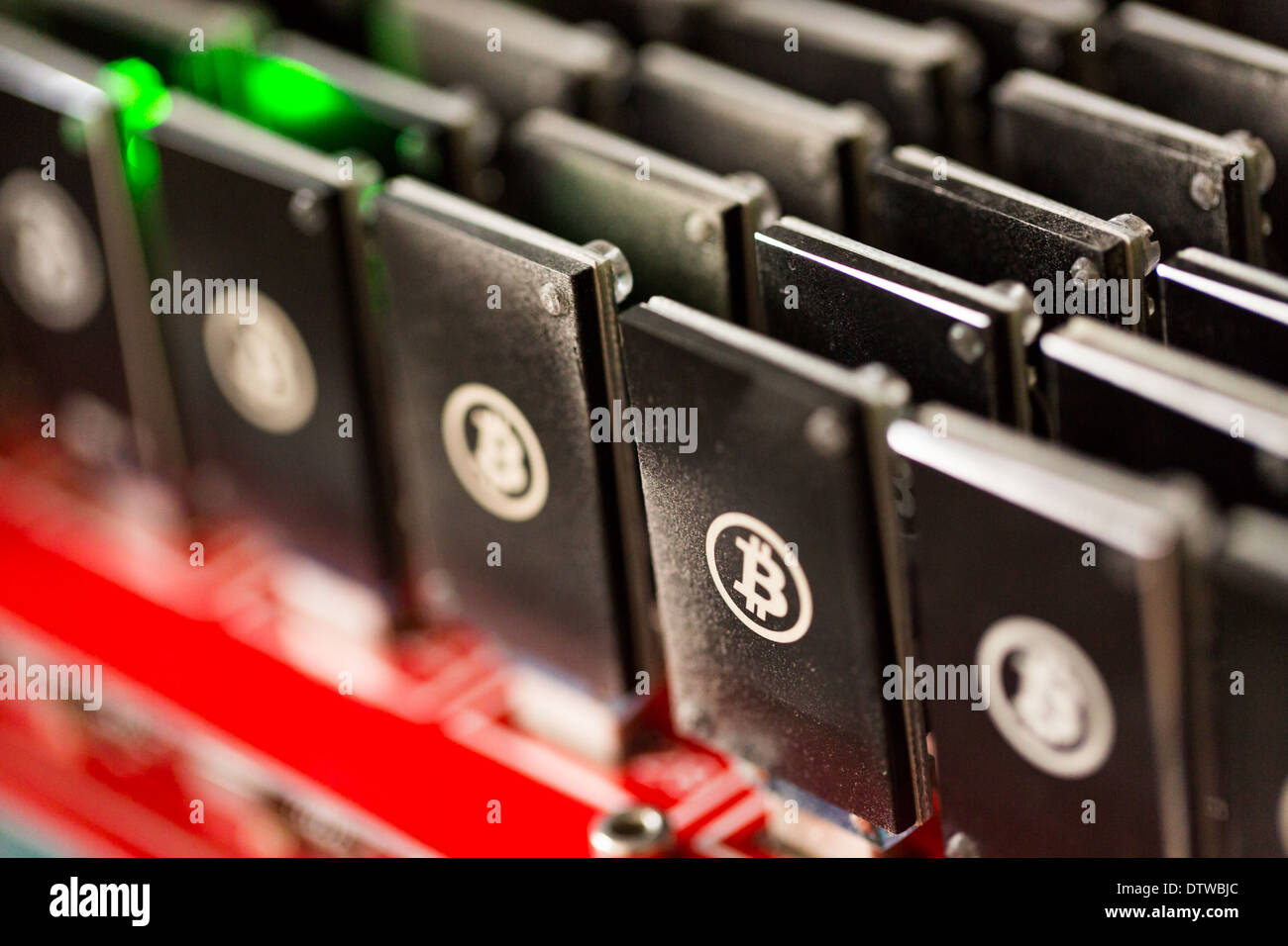 Bitcoin mining USB devices on a large USB hub Stock Photo - Alamy