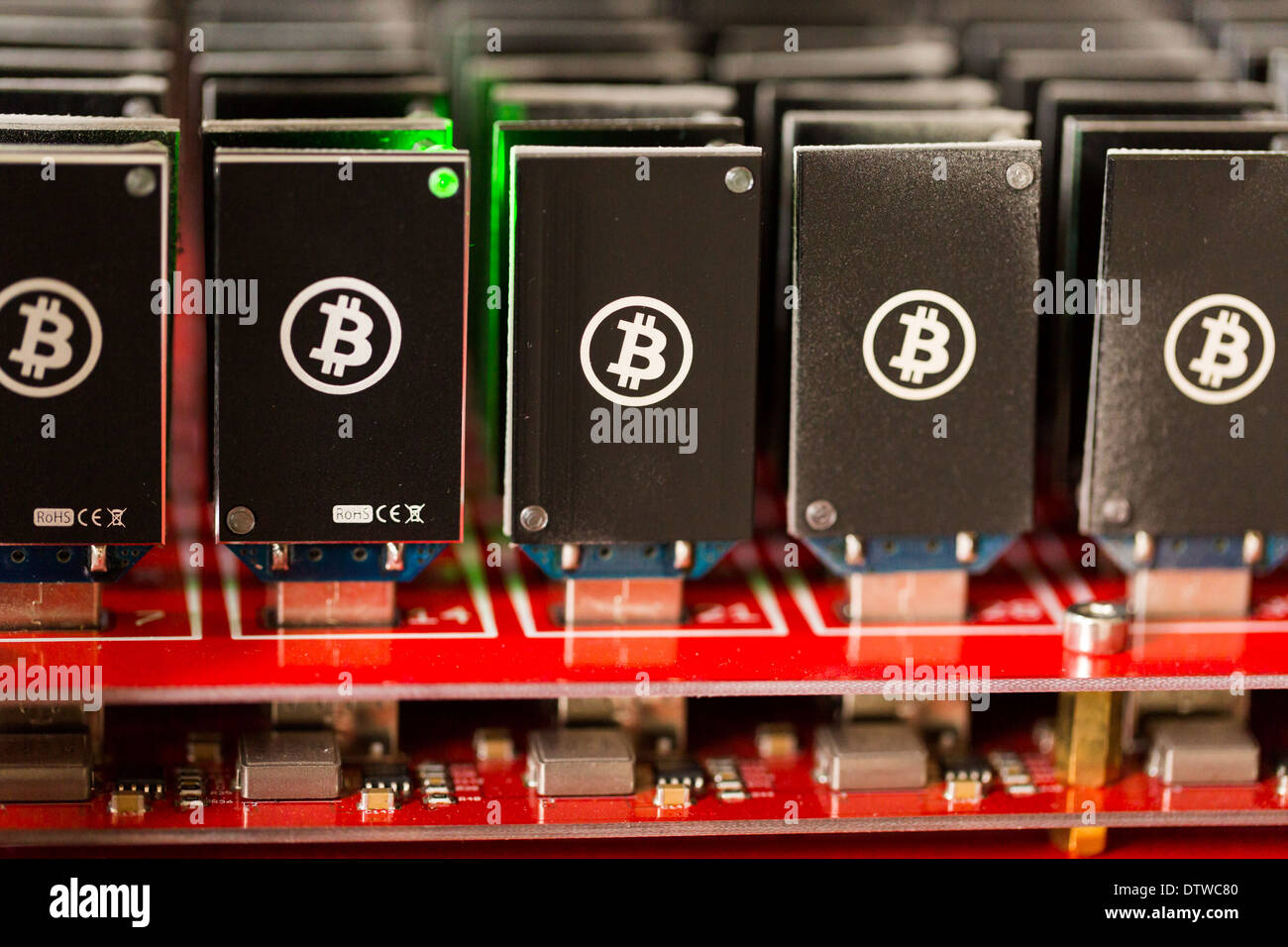 Bitcoin mining USB devices on a large USB hub Stock Photo - Alamy