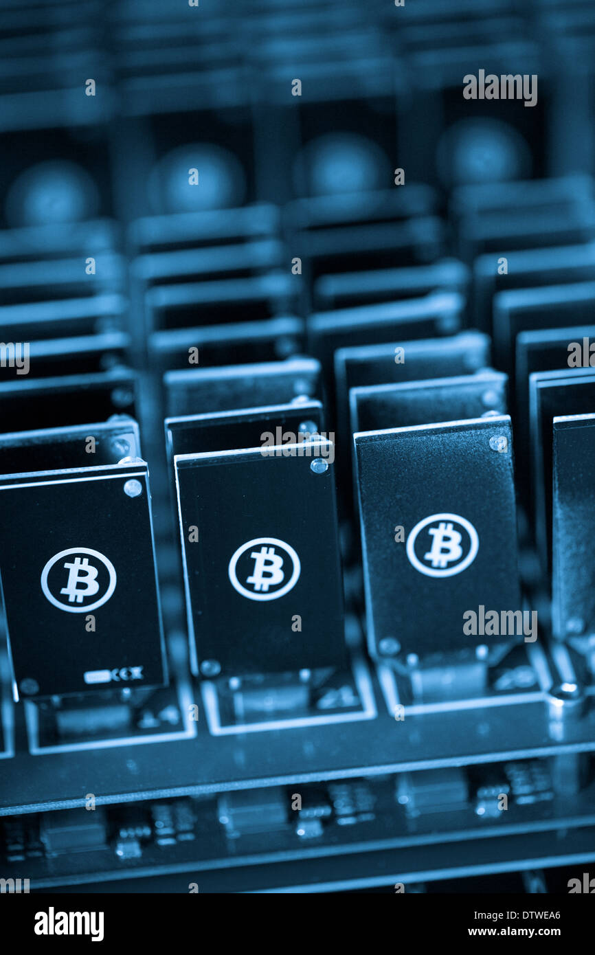 Bitcoin mining USB devices on a large USB hub Stock Photo - Alamy