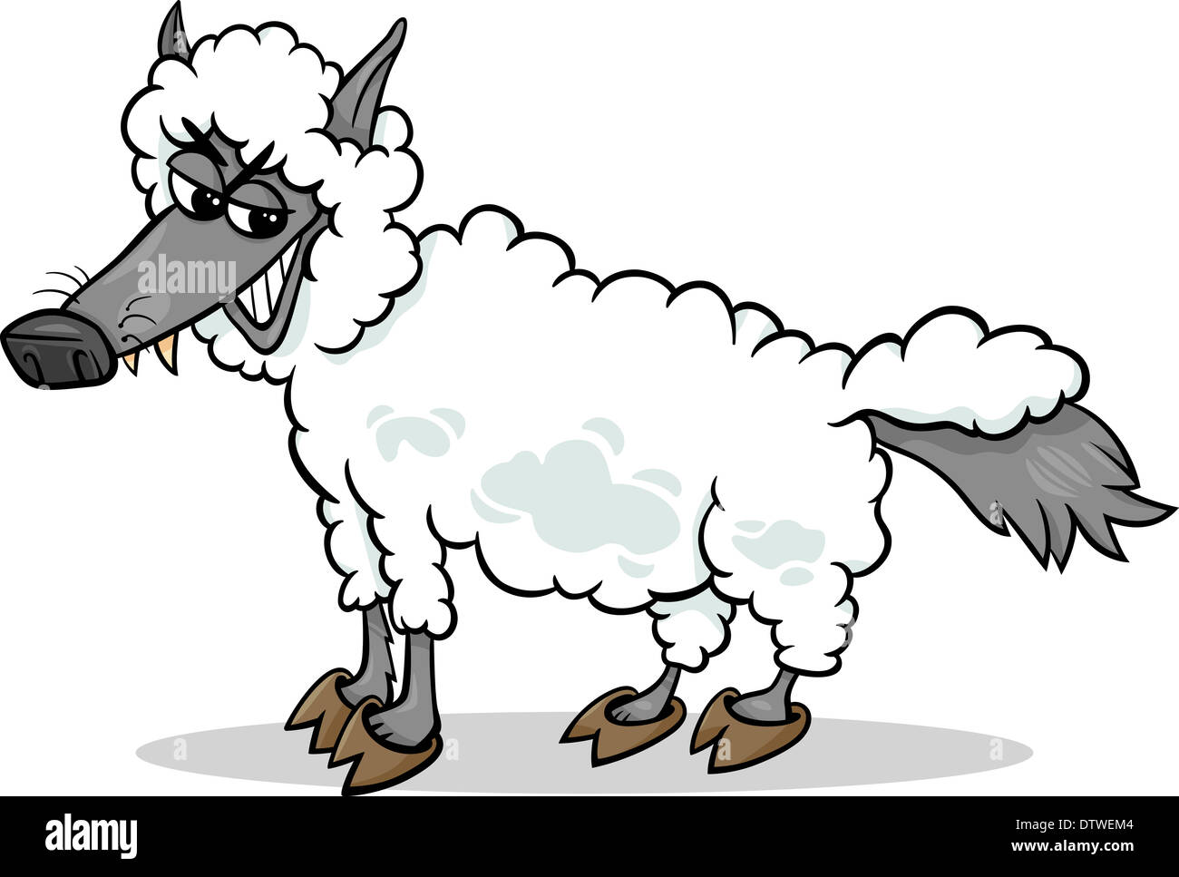 Cartoon Humor Concept Illustration of Wolf in Sheep Clothing Saying or ...