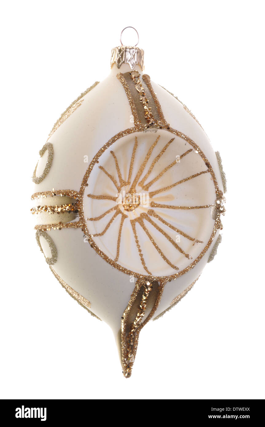 Single bauble Christmas Tree isolated on white background Stock Photo ...