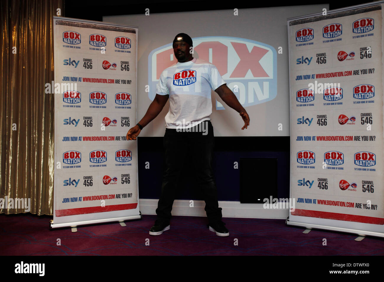British boxer Dereck Chisora poses for a photograph during a photocall ...