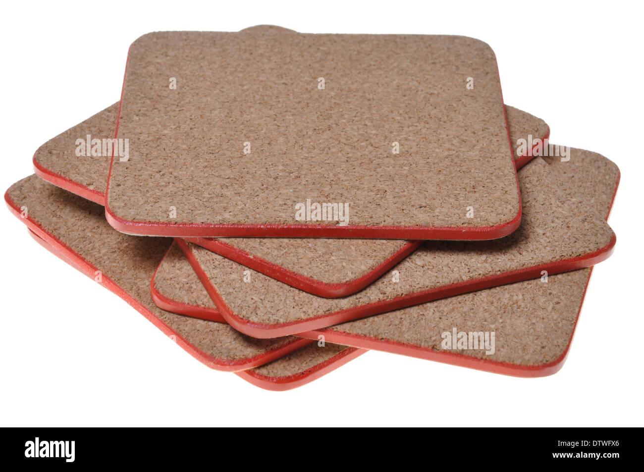 Cork mat with red border isolated on white background Stock Photo - Alamy