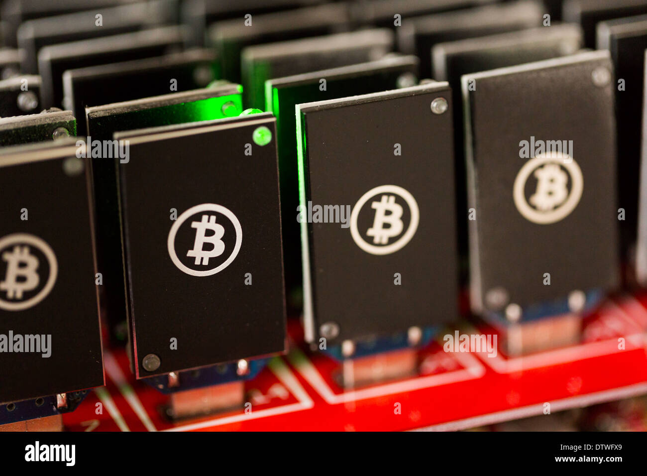 Bitcoin mining USB devices on a large USB hub Stock Photo - Alamy