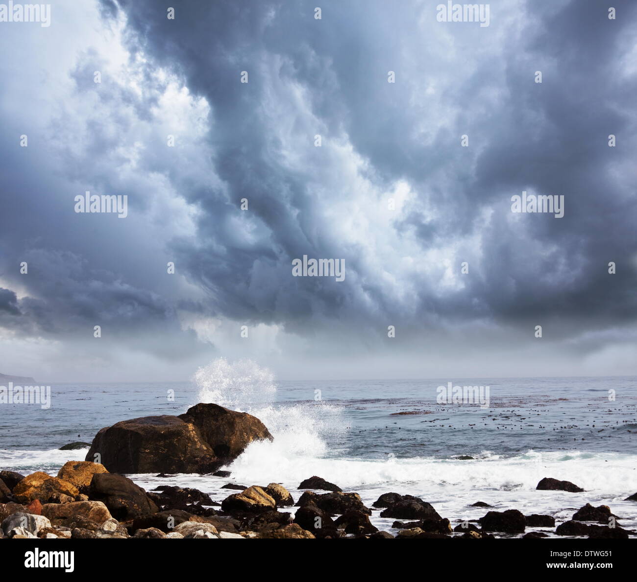 Sea coast in storm Stock Photo - Alamy