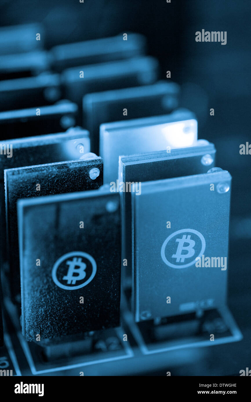 Bitcoin mining USB devices on a large USB hub Stock Photo - Alamy