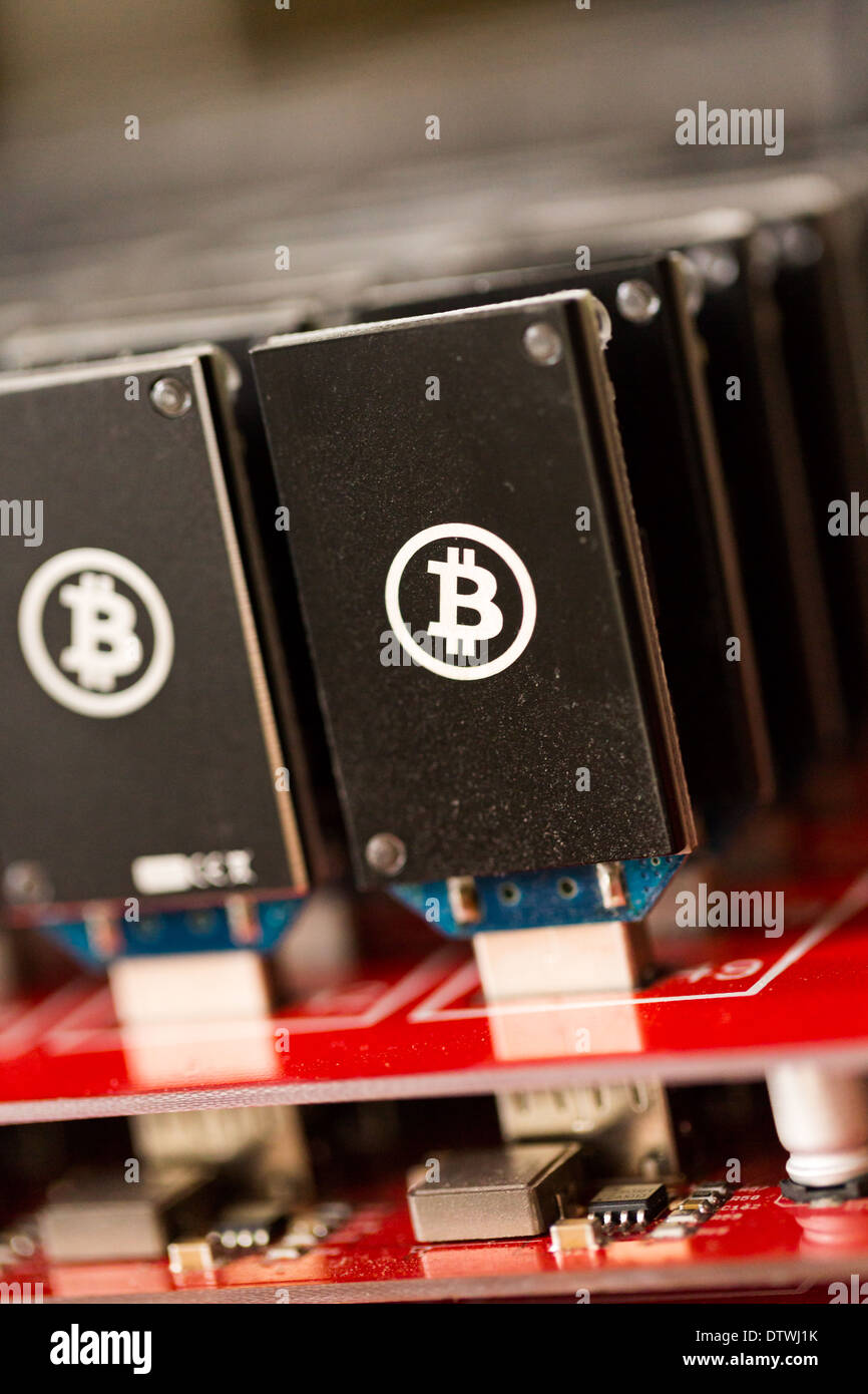 Bitcoin mining USB devices on a large USB hub Stock Photo - Alamy