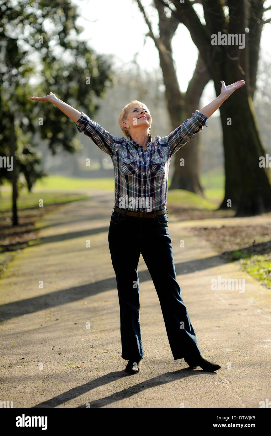 Blonde senior woman enjoying life Stock Photo - Alamy