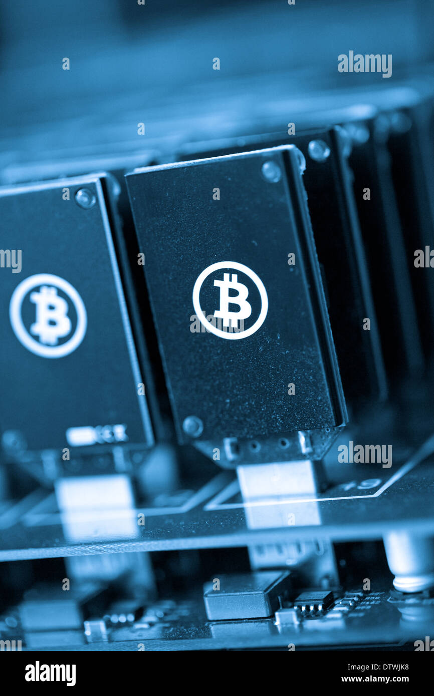 Bitcoin mining USB devices on a large USB hub Stock Photo - Alamy